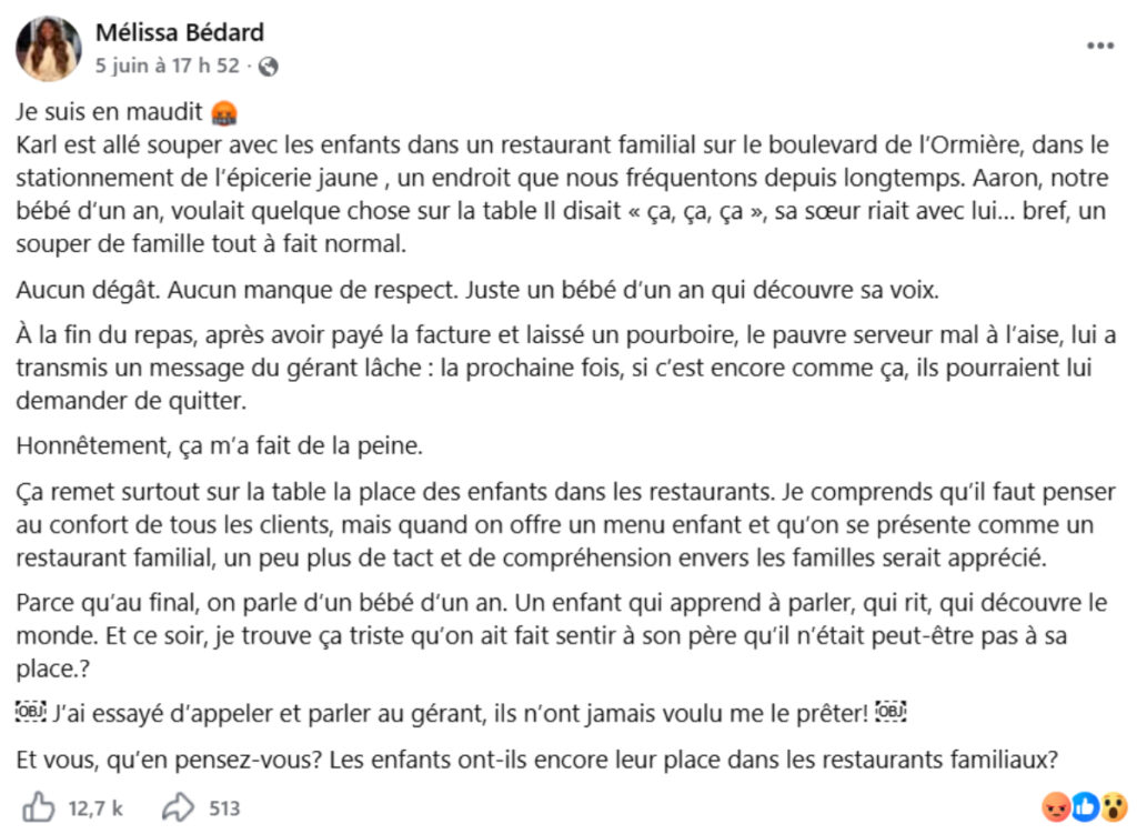 Mélissa Bédard partage un message en colère sur ses réseaux - Star Québec